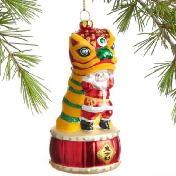 Cost Plus World Market | Holiday | World Market Glass Santa In Chinese ...